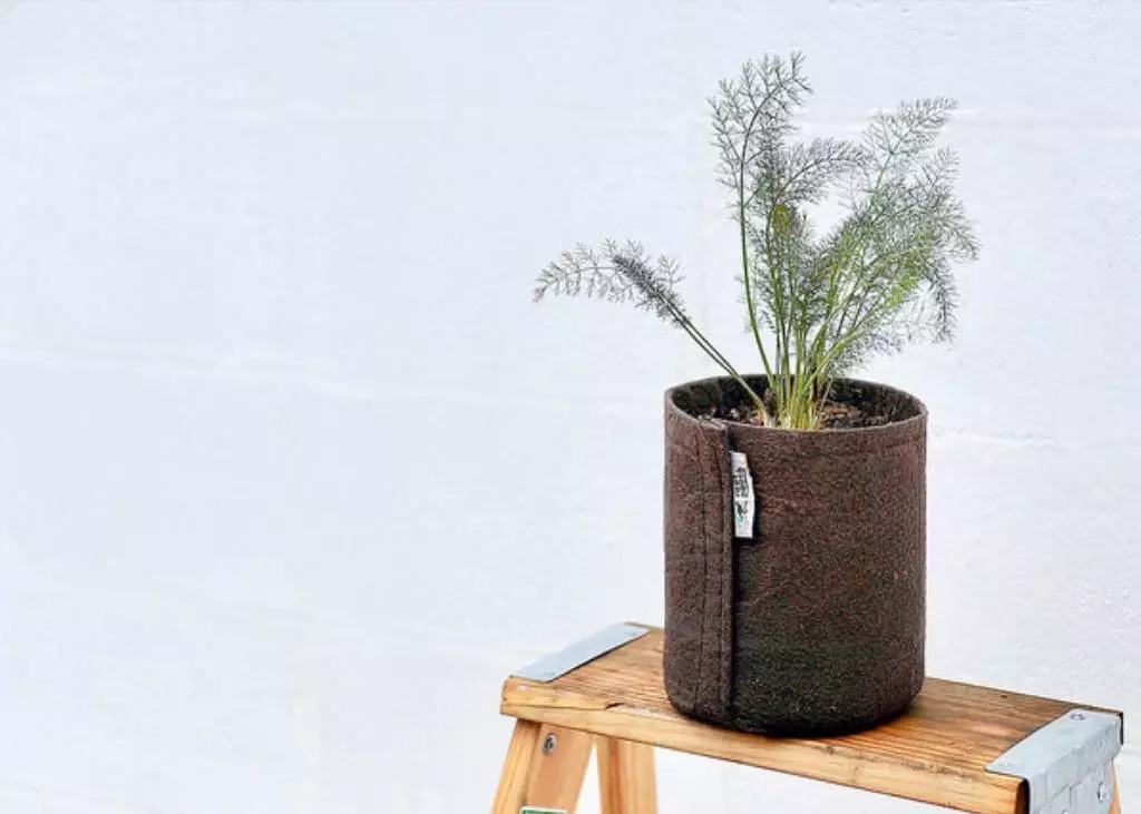 Root Pouch - Pot en géotextile rouge pour plantes aromatiques 3,8L